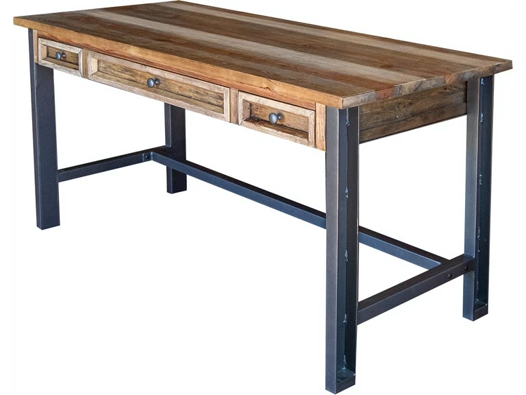 Montana 3 Drawer Desk w/Iron Base – tracysfurniture.com